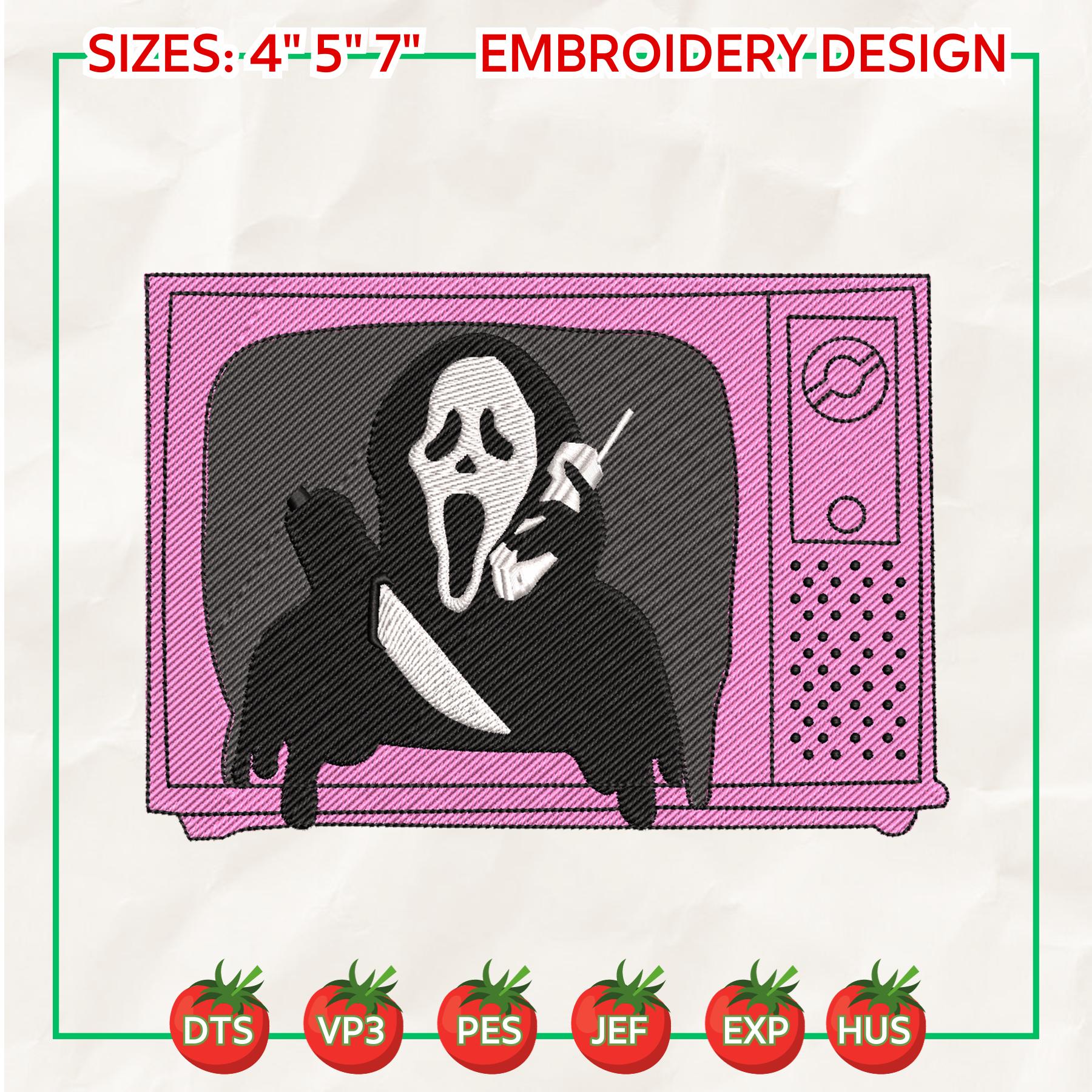 Face Ghost Embroidery Design, Scary Halloween Embroidery Mac | Inspire ...