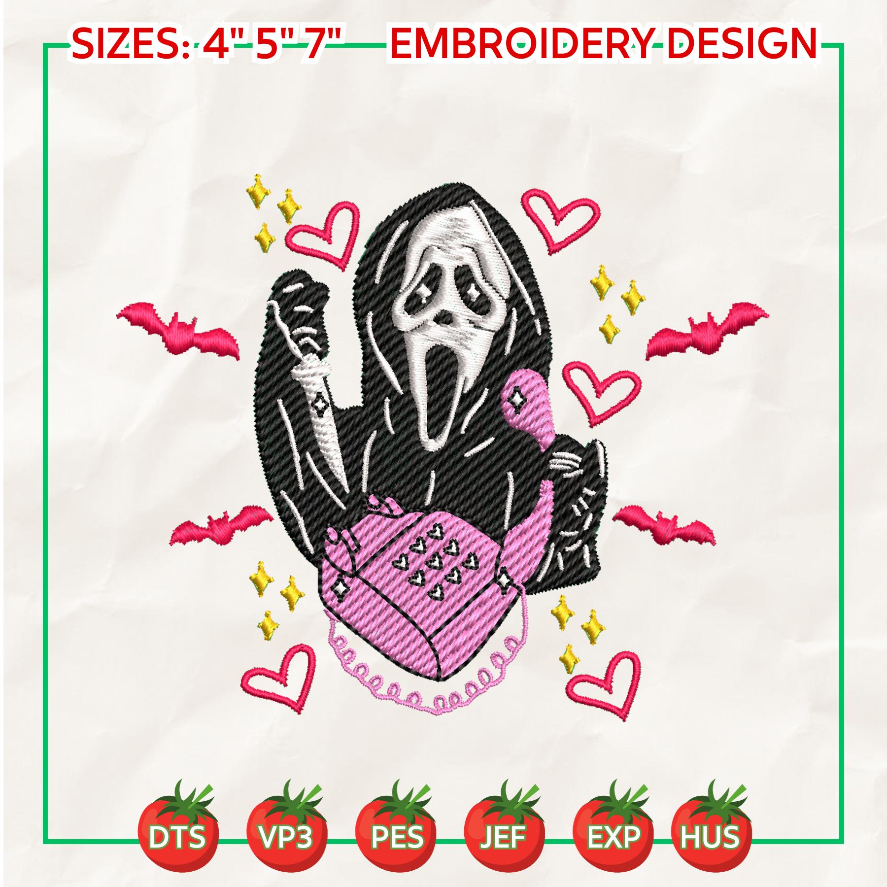 Scream Movie Embroidery Design, Ghost Face Embroidery Design | Inspire ...