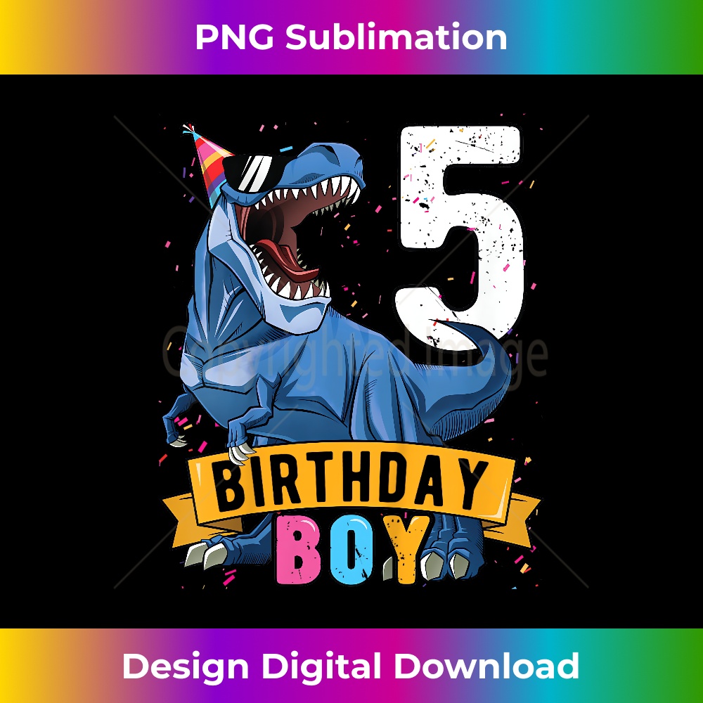 Kids 5th Birthday Shirt Birthday Boy T Rex Kids 5 Year Old B | Inspire Uplift
