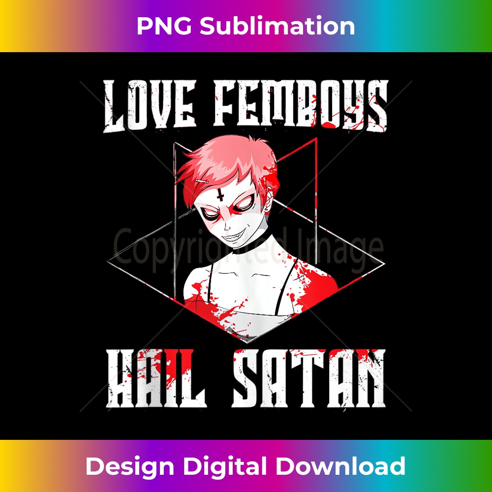 Hail Satan Femboy Anime Boy Satanic Hexagram Star Occult Tan | Inspire ...