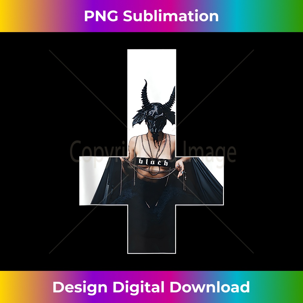 Baphomet Satanic Art Occult Upside Down Cross Hail Satan Tan | Inspire ...