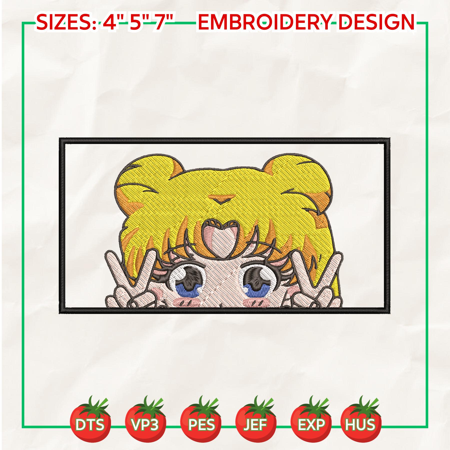 Cute Girl Anime Embroidery Designs, Inspired Anime Embroider - Inspire ...