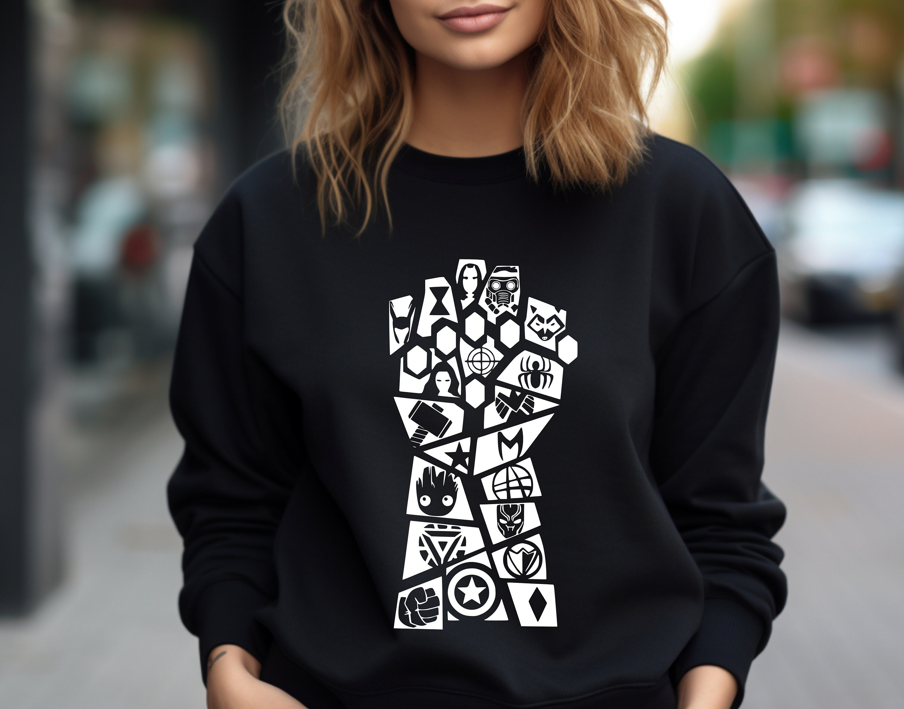 Thanos Gauntlet Sweatshirt, Avengers Sweatshirt, Avengers Sq | Inspire ...