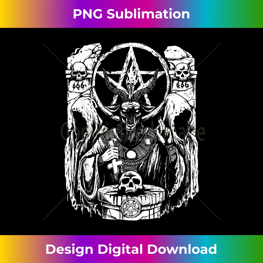Satanic Devil with Skull Occult 666 Goat Pentagram Baph - Ti | Inspire ...