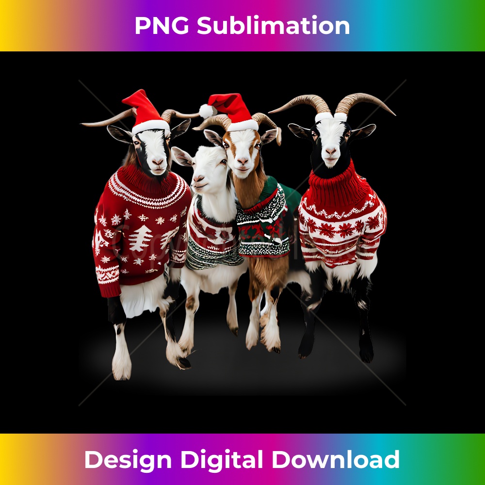 Christmas Goats in Ugly Holiday Sweaters and Santa Hats Tank | Inspire ...