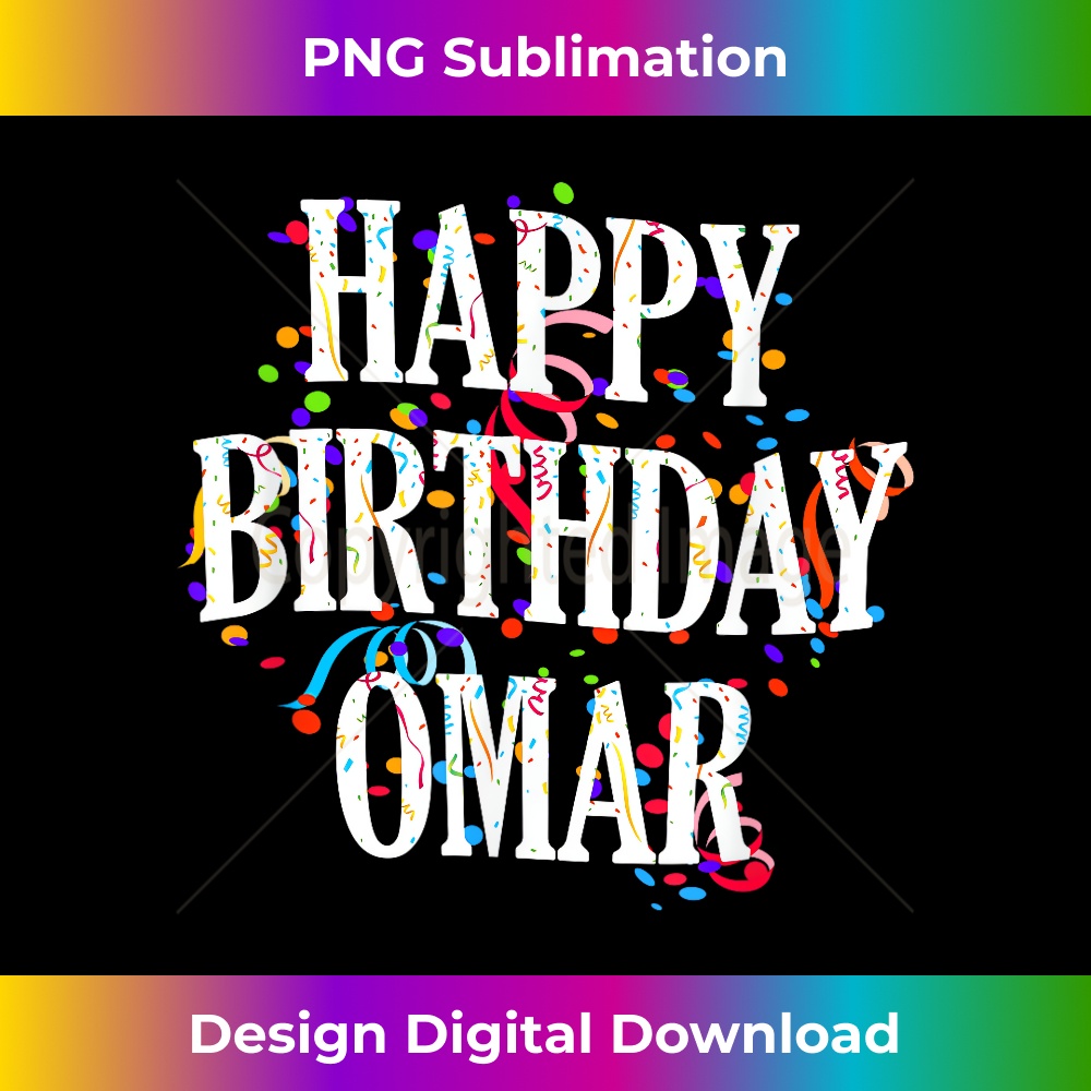 Mens Happy Birthday Omar First Name Boys Colorful - Eco-Frie | Inspire ...