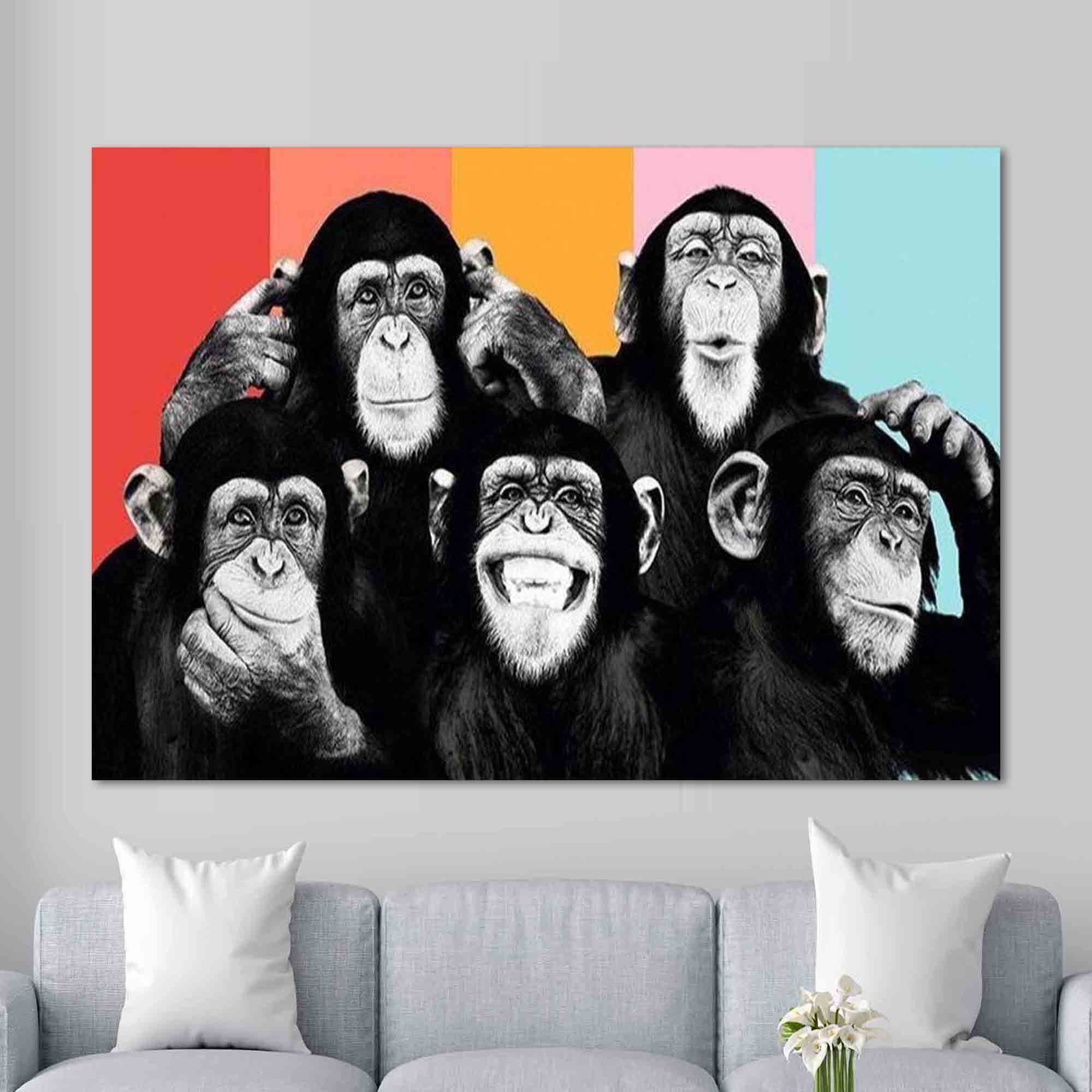 Wall art Banksy Three Wise Monkeys, Abstract Printed, Painti | Inspire ...