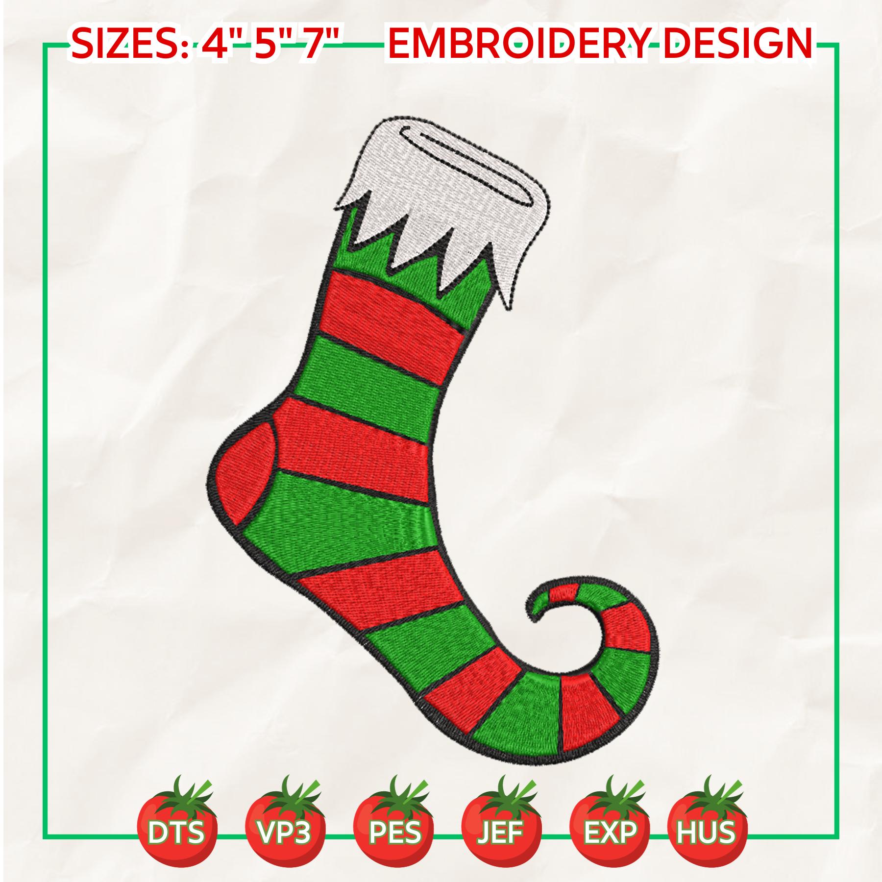 Elf Sock Embroidery Designs, Christmas Embroidery Designs, M | Inspire ...