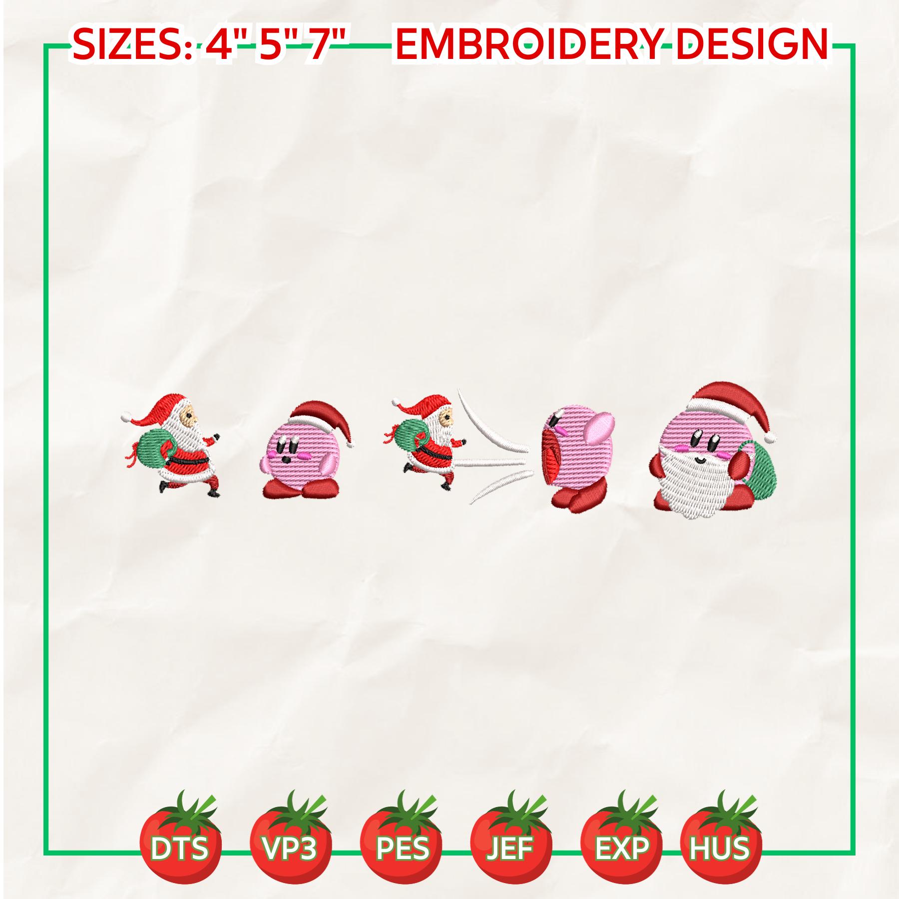 Kirby X Santa Clause Embroidery Designs, Christmas Embroider - Inspire ...