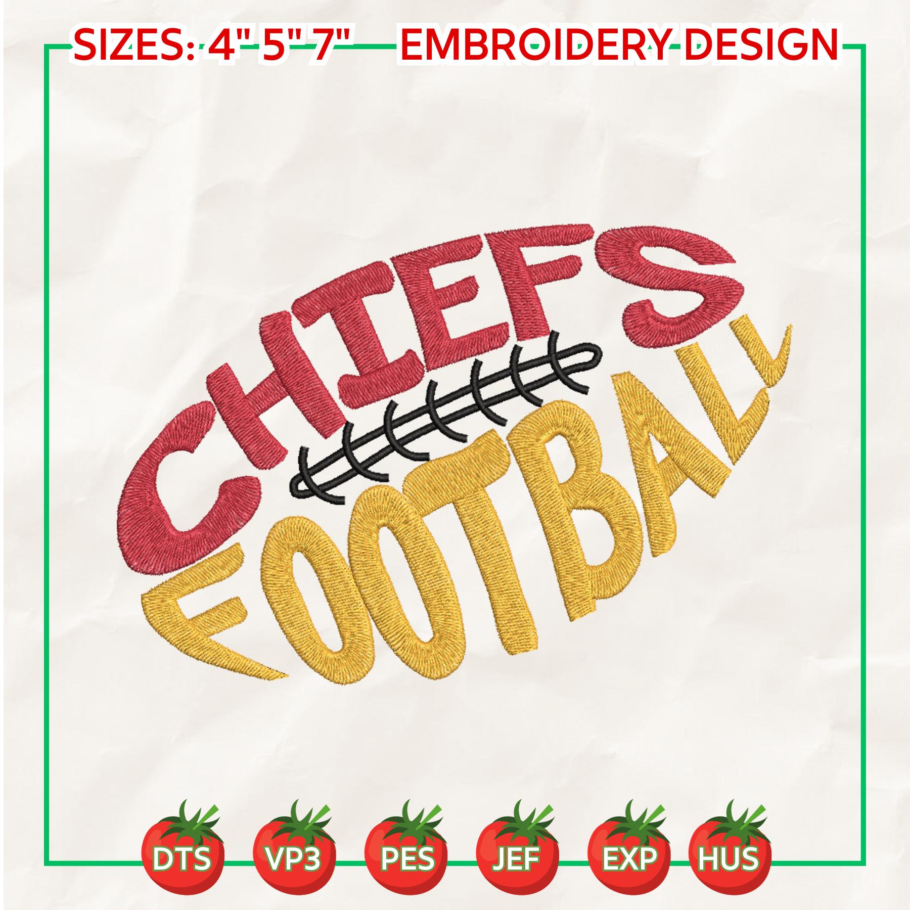 Chiefs Football Logo Embroidery Design, NFL Kansas City Chie | Inspire ...