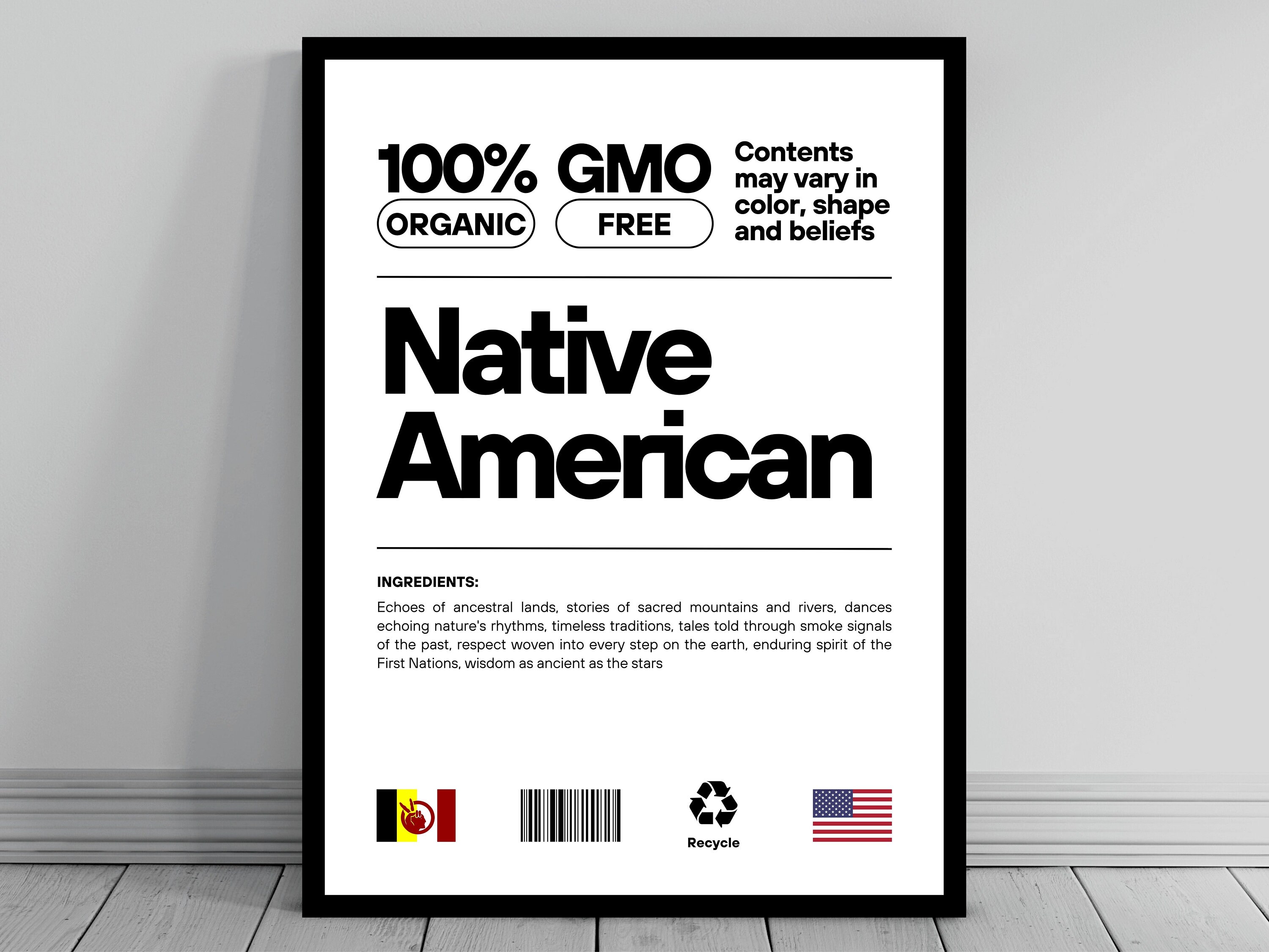 Native American Unity Flag Poster Mid Century Modern America - Inspire ...