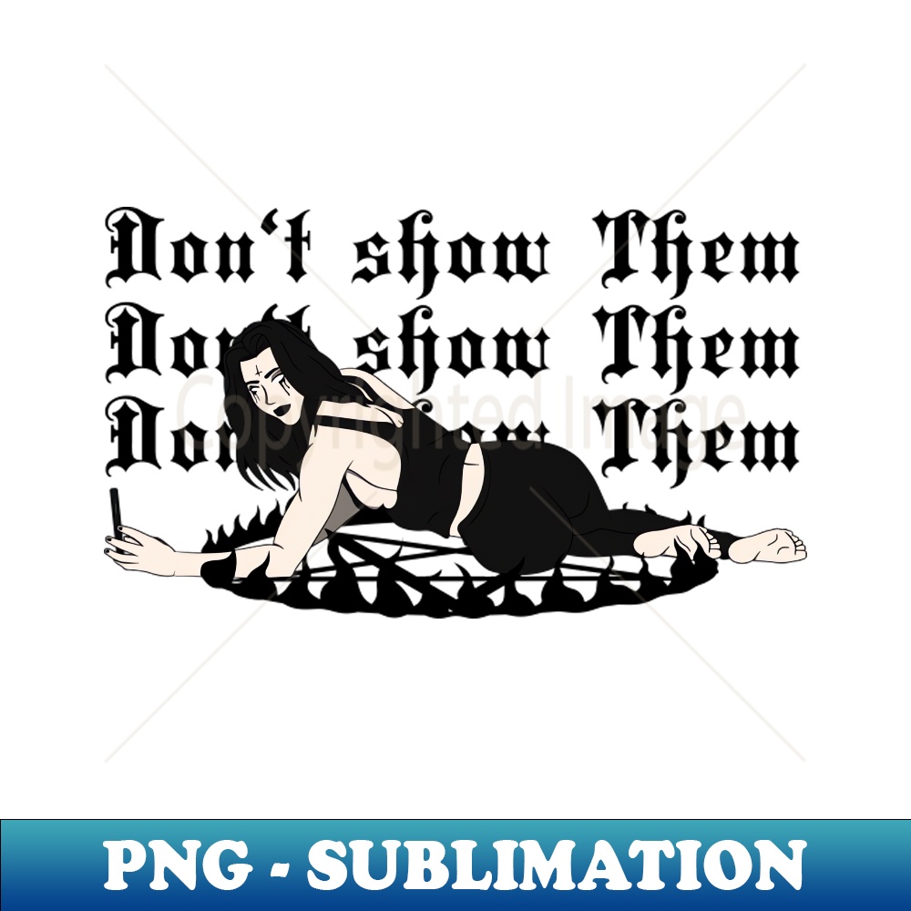 Dont show Them Demon Girl laying on a Pentagram - Retro PNG | Inspire ...
