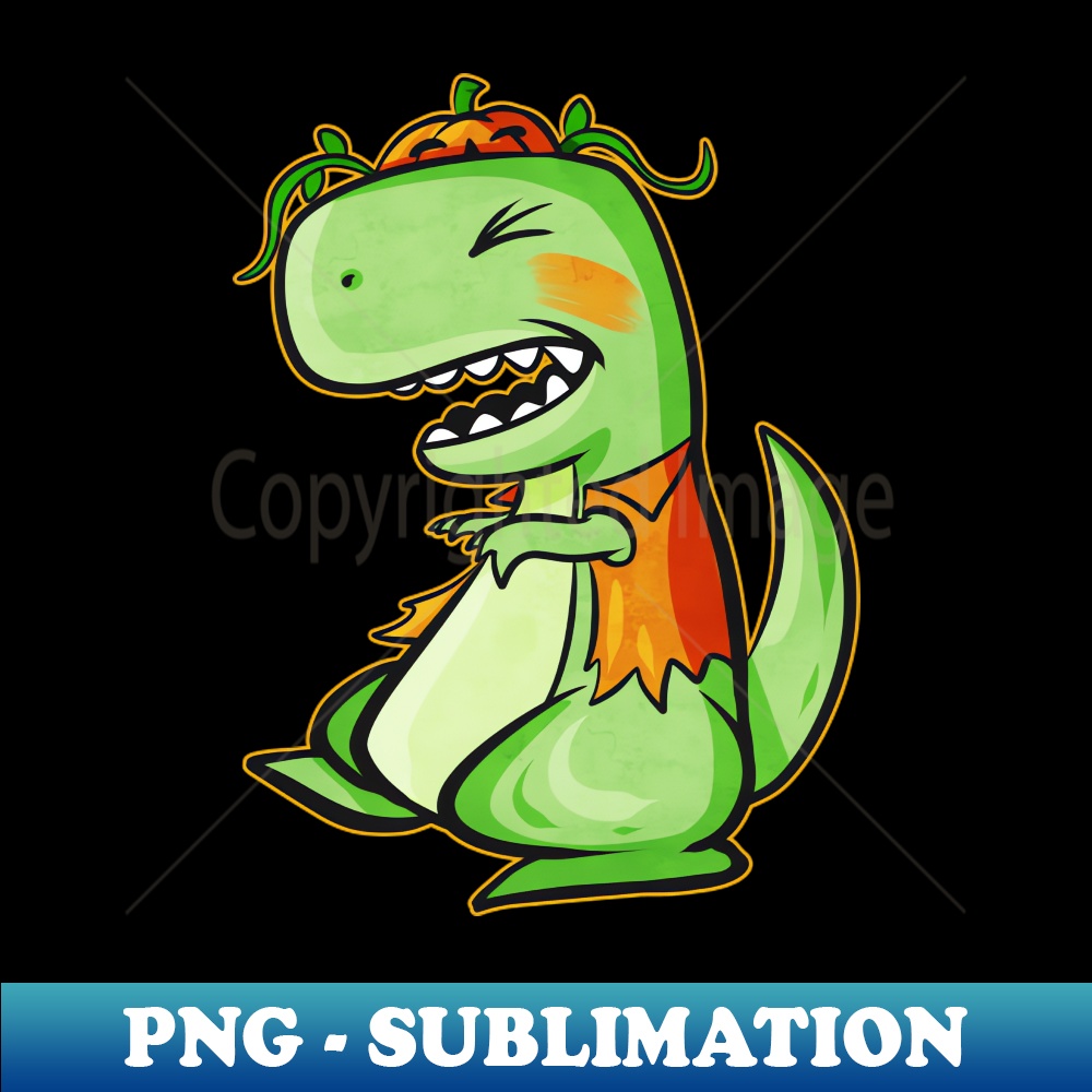 Tyrannosaurus Rex T-Rex With Vest And Pumpkin For Halloween - Inspire ...