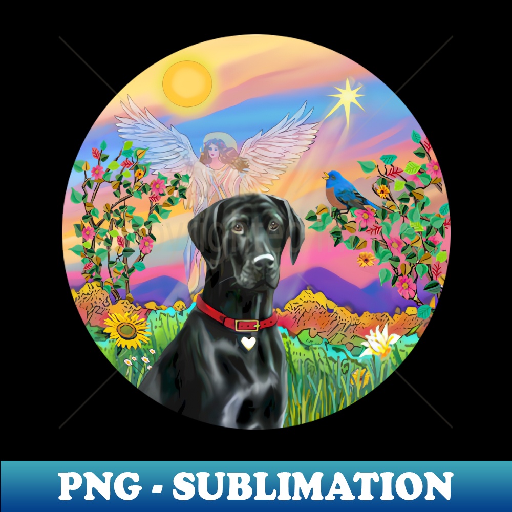 Sky Angel Rainbow Bridge with a Black Labrador Retriever - T | Inspire ...