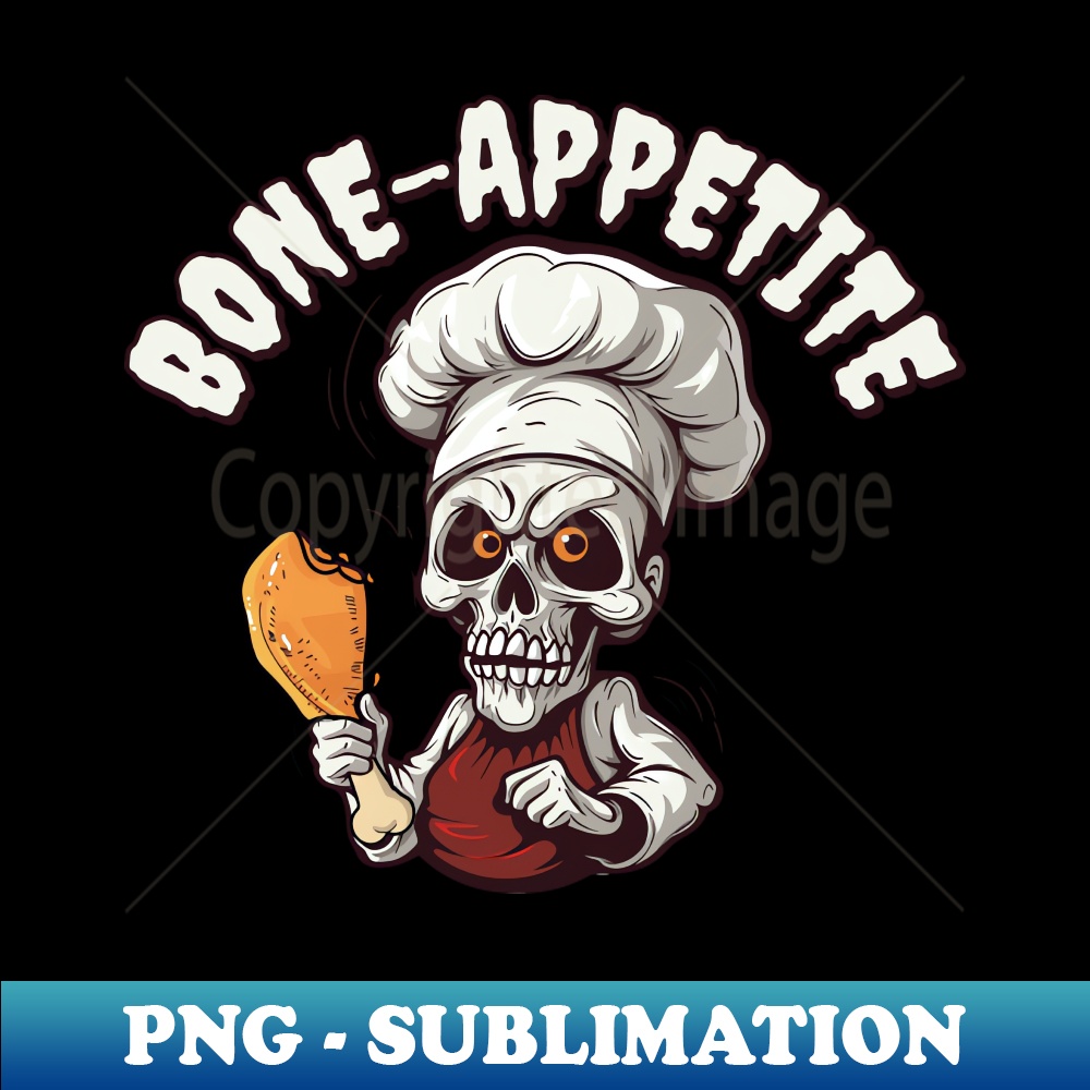 Halloween Skeleton Bone Appetite pun - Chef hat Skull - Prem | Inspire ...