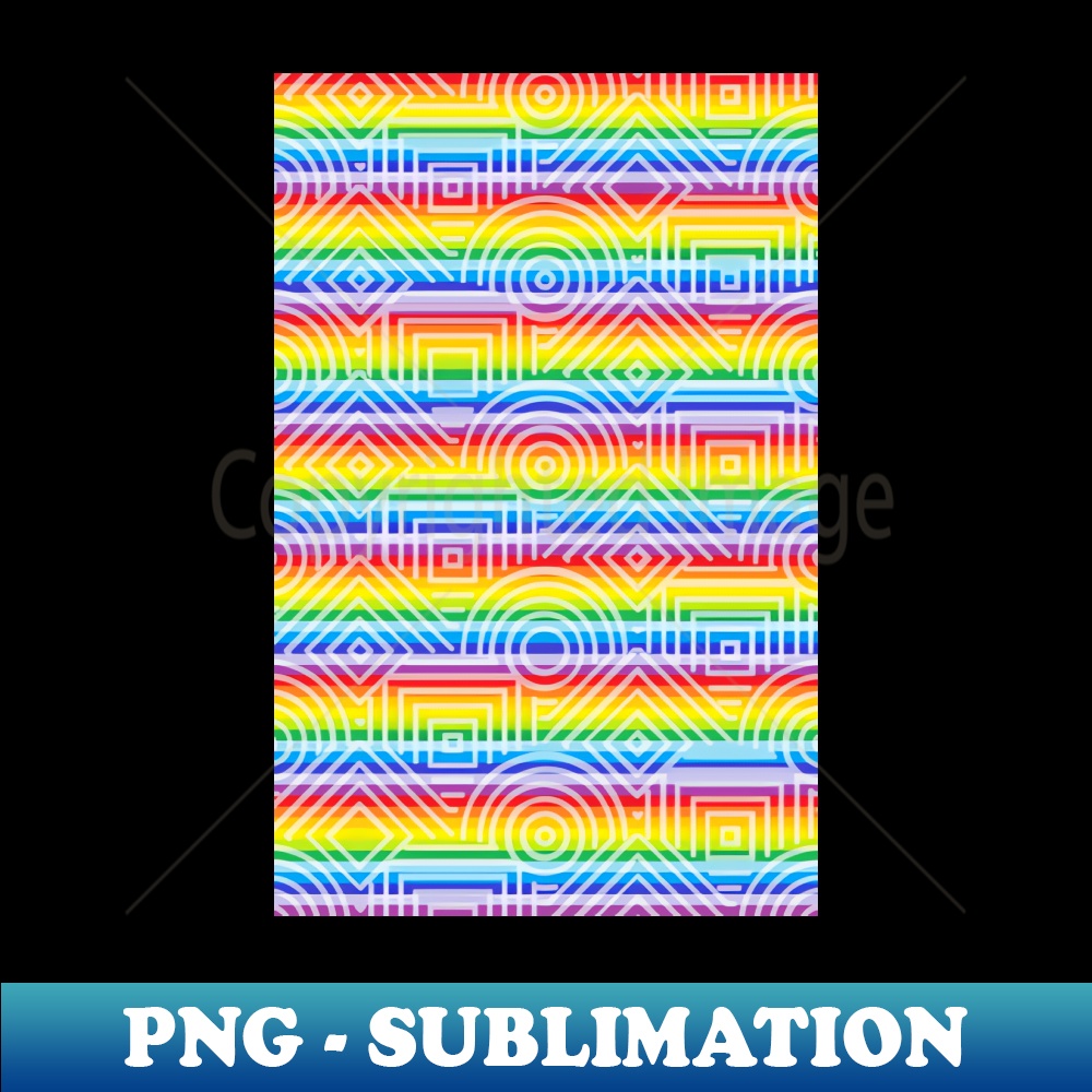 Rainbow Circles Square Diamond Pattern - Modern Sublimation | Inspire ...