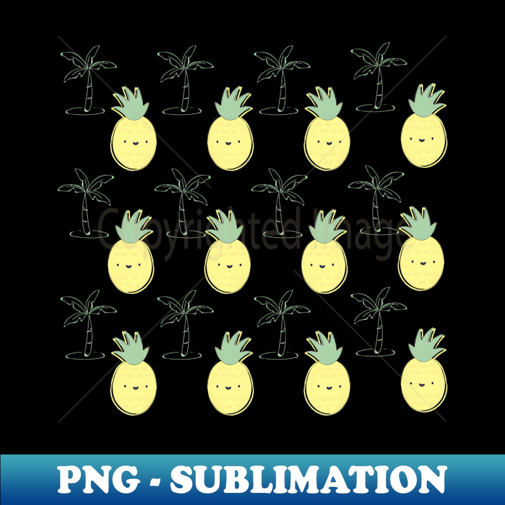 Happy Pineapples - PNG Transparent Sublimation Design - Enha | Inspire ...