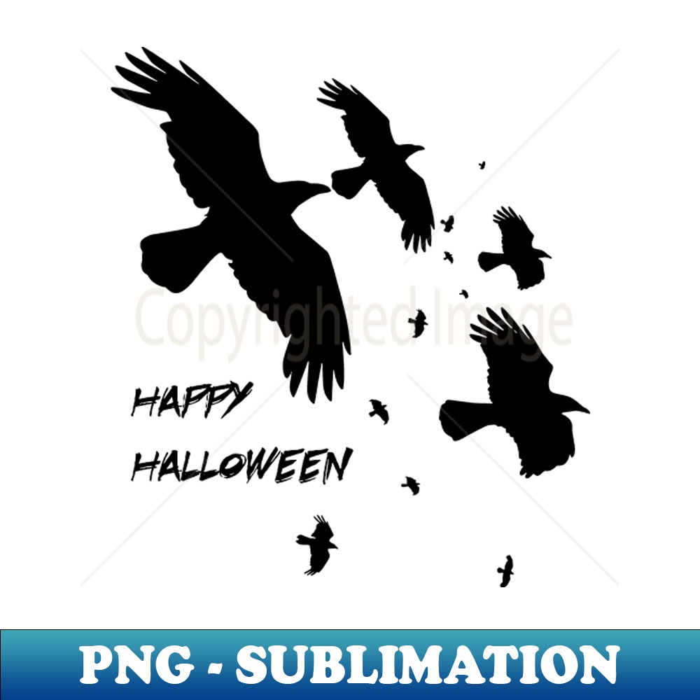 Happy Halloween Crows In Flight Vector Silhouette - Stylish | Inspire ...