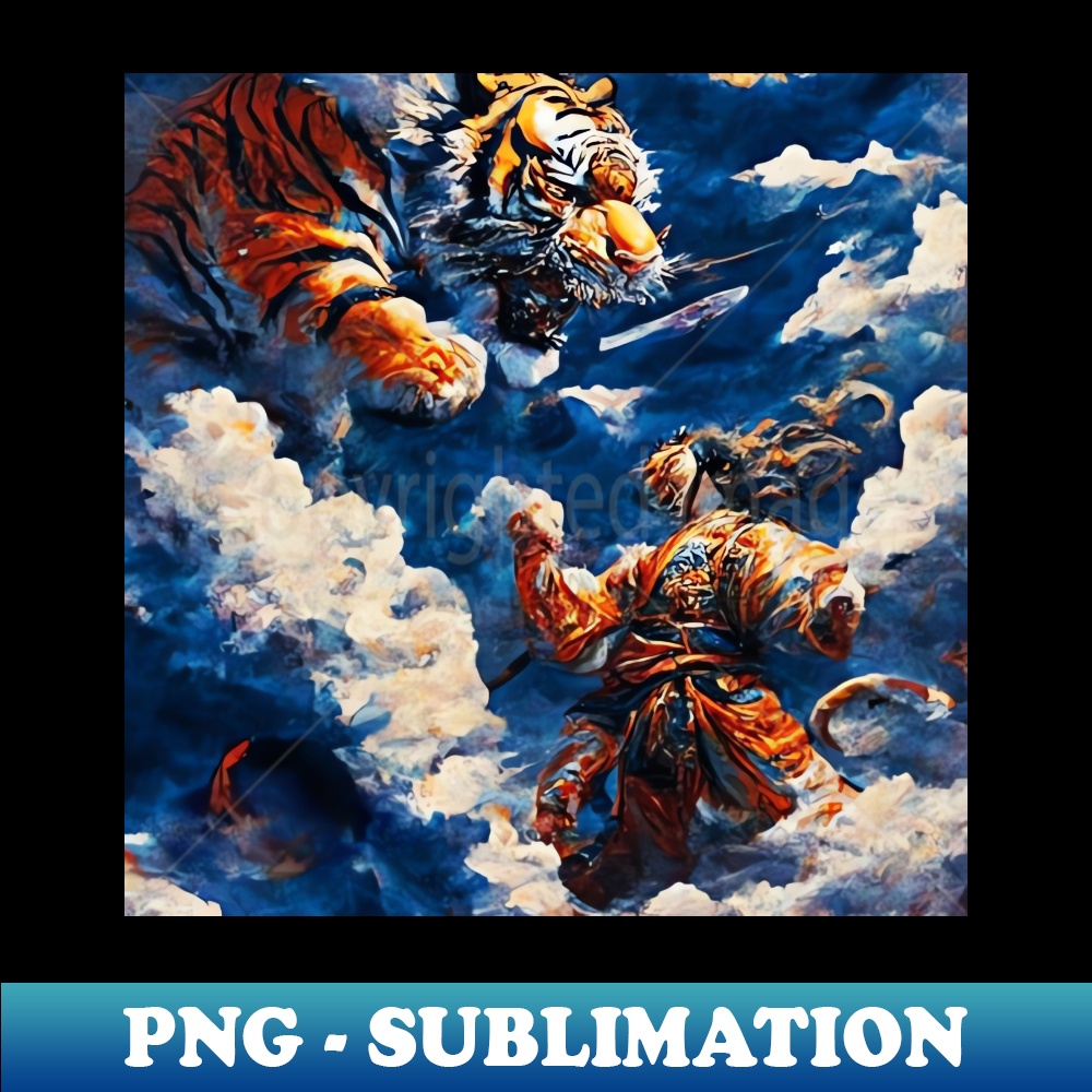 Transcendent Fusion Abstract Tiger Unleashed in Ukiyo-e Art | Inspire ...