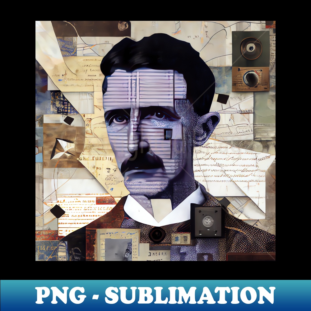Nikola Tesla Digital Collage - High-Resolution PNG Sublimati | Inspire ...
