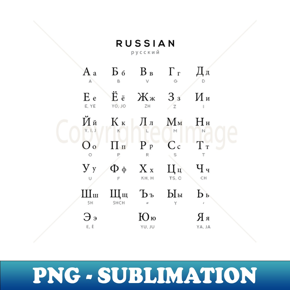 Russian Alphabet Chart Russian Language Cyrillic Chart White - Inspire ...