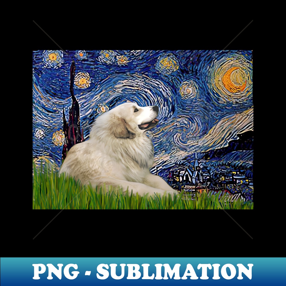 Great Pyrenees in Starry Night Adaptation - Premium PNG Subl - Inspire ...
