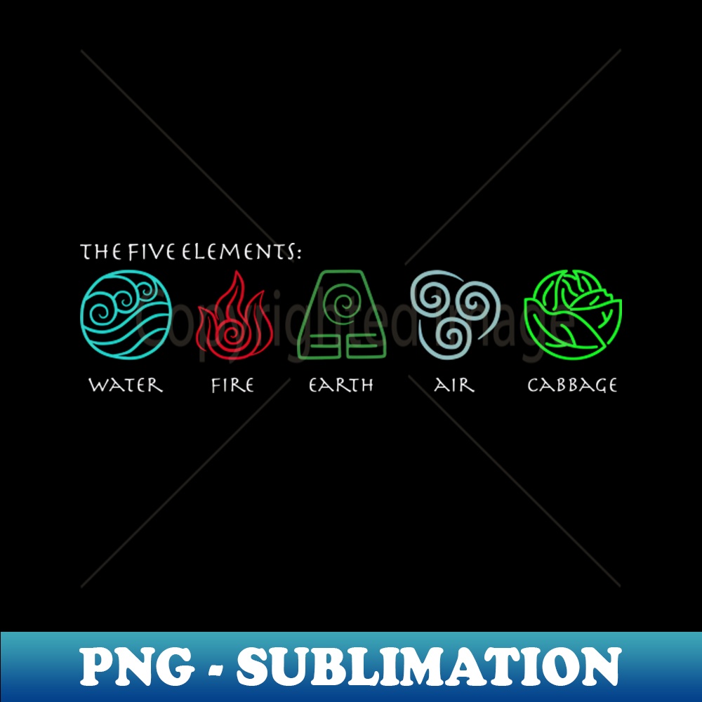 The Five Elements Avatar - Vintage Sublimation PNG Download - Inspire ...