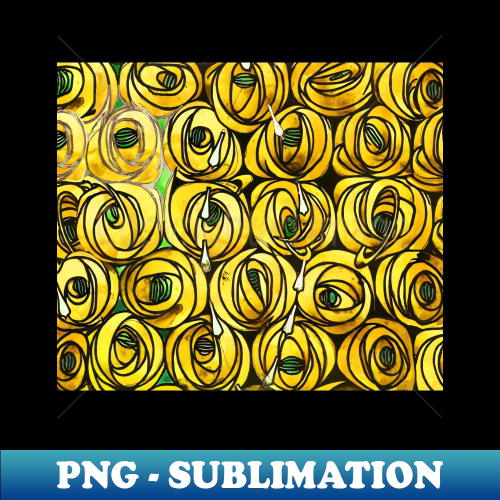 GOLD YELLOW ROSES AND TEARDROPS Art Nouveau Floral - Unique | Inspire ...