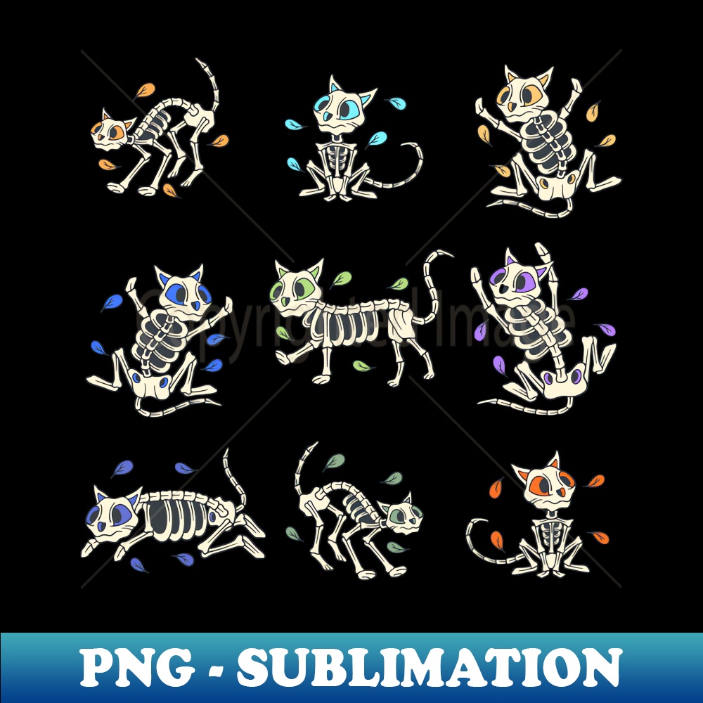 Colorful Cat Skeleton Day of the Dead Candy Skeleton - Creat | Inspire ...