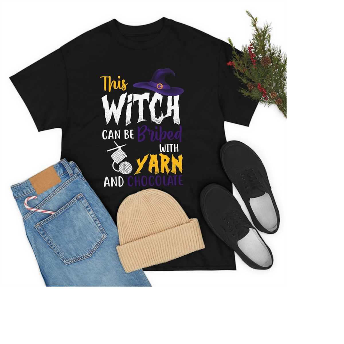 Knitting Shirt, The Witch Can Be Bribed With Yarn And Chocol | Inspire ...