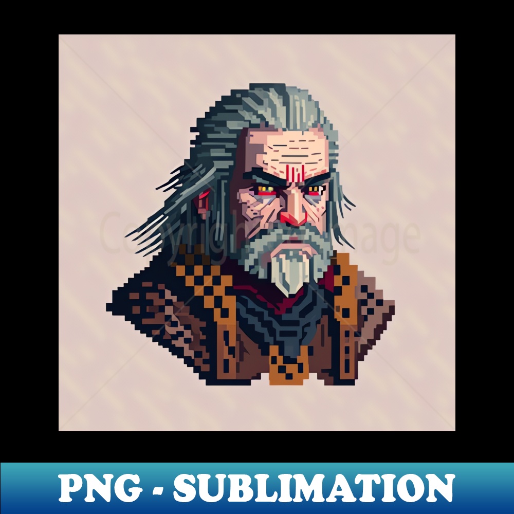 Pixel art illustration of the Witcher Geralt - Instant PNG S - Inspire ...
