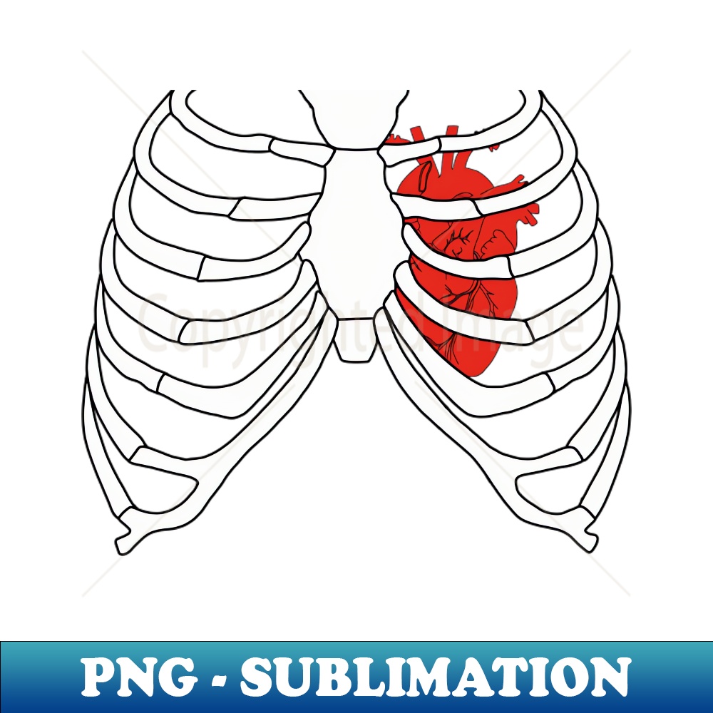 Heart Inside Chest Rib Cage Skeleton - Vintage Sublimation P | Inspire ...