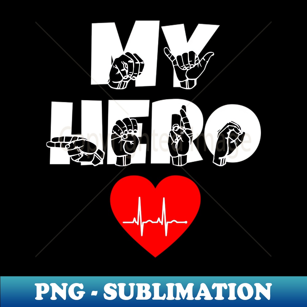 My Hero text with Sign language black and white design - Art | Inspire ...