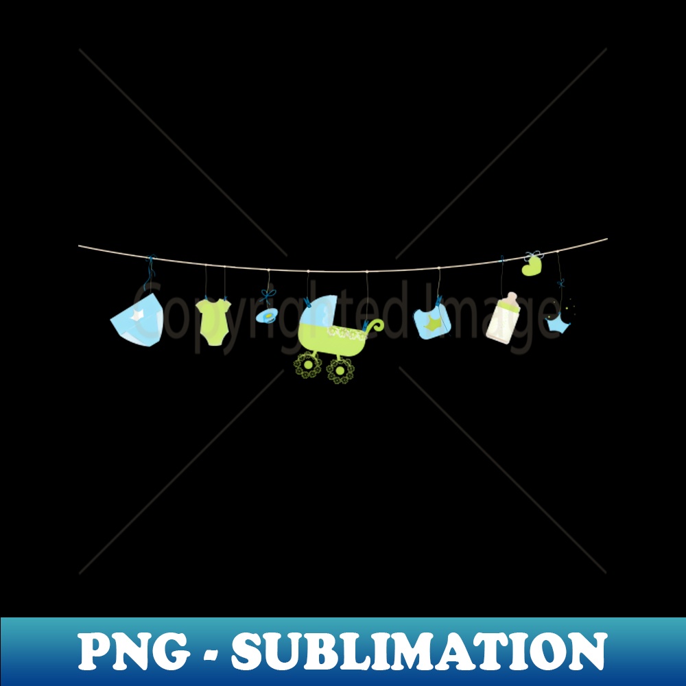 Baby shower card Baby boy hanging symbols - PNG Transparent | Inspire ...