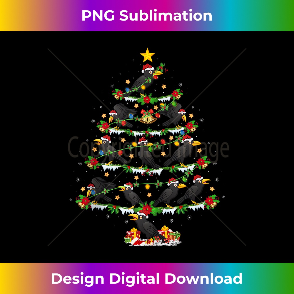 Holiday Xmas Lighting Santa Raven Bird Christmas Tree Tank - | Inspire ...