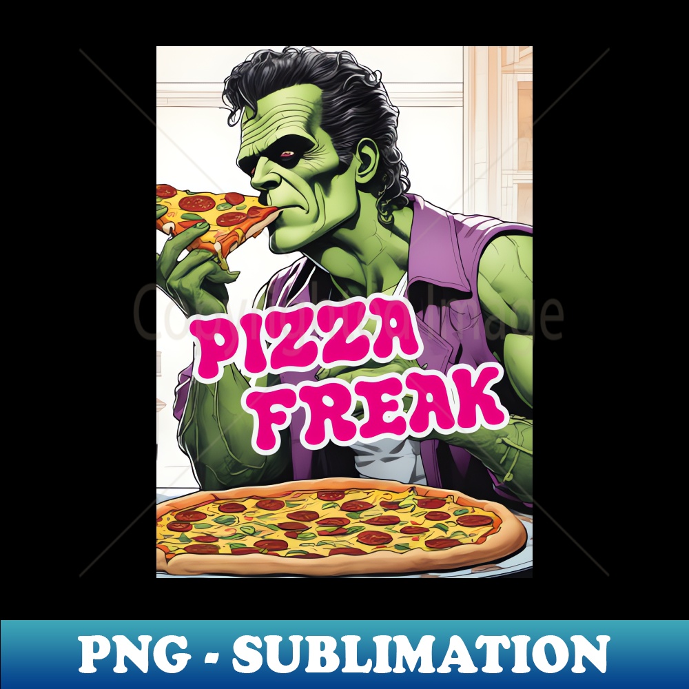 Frankenstein is eating Pizza - Premium Sublimation Digital D | Inspire ...