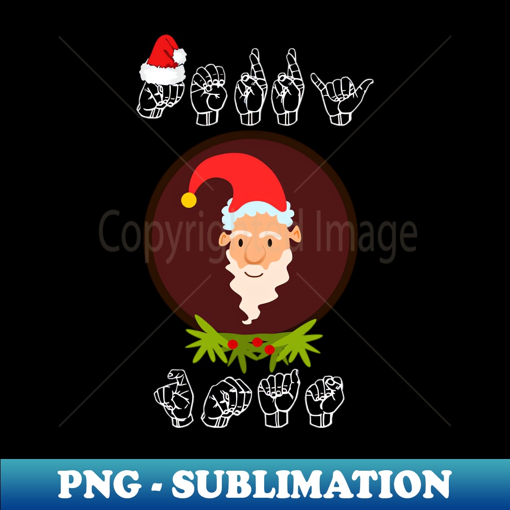 MERRY XMAS plus Santa portrait ASL Sign Language Design - Vi - Inspire ...
