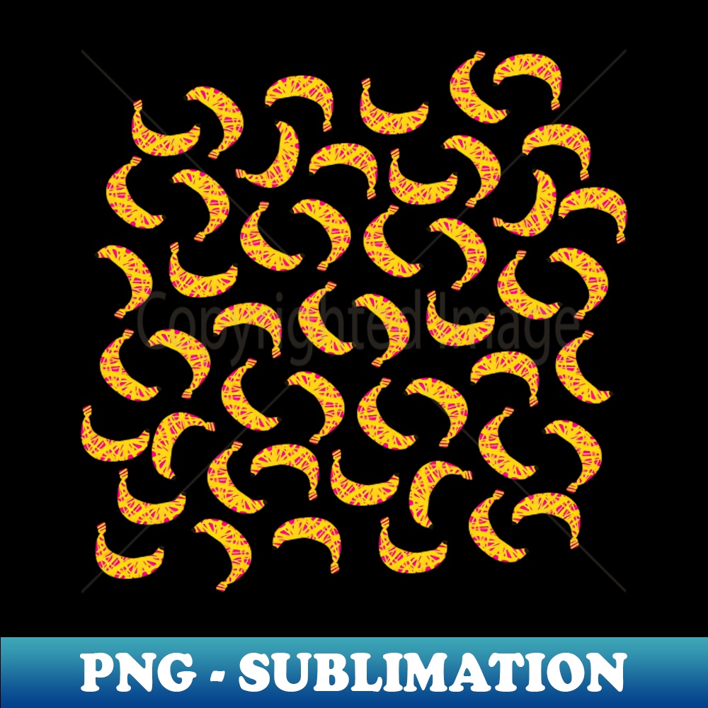 Modern Pink and Yellow Banana pattern - PNG Transparent Digi | Inspire ...