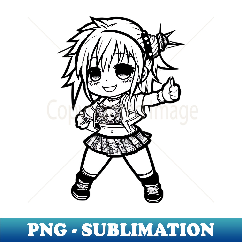 Coloring book manga chibi style The full body of a cute smil | Inspire ...