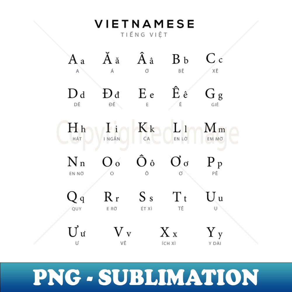 Vietnamese Alphabet Chart Vietnam Language Chart White - Pro - Inspire ...