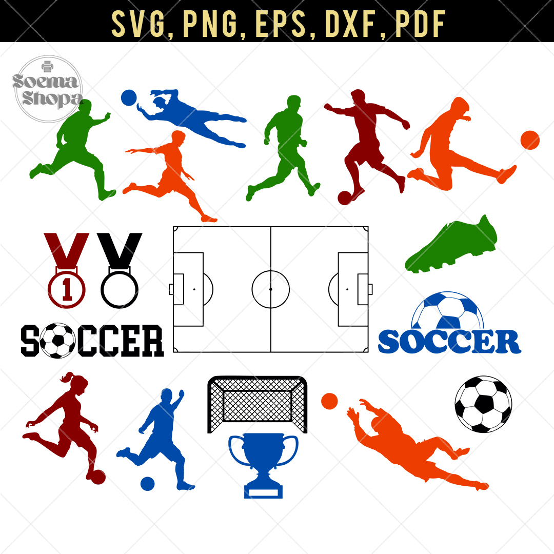 Football SVG, Soccer Layered Cut SVG, Clipart, Bundle SVG, C - Inspire ...