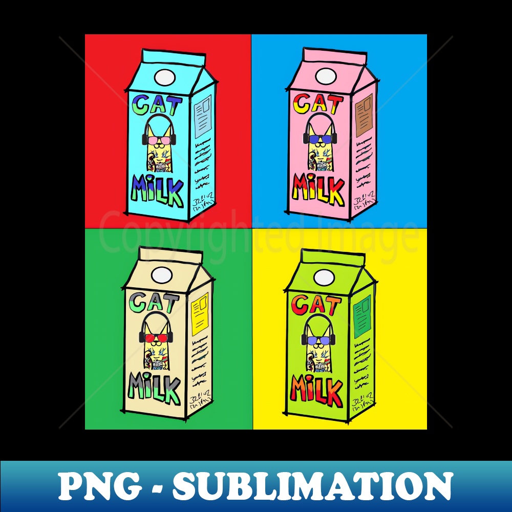 cat milk Pop Art - PNG Transparent Sublimation Design - Spic - Inspire ...