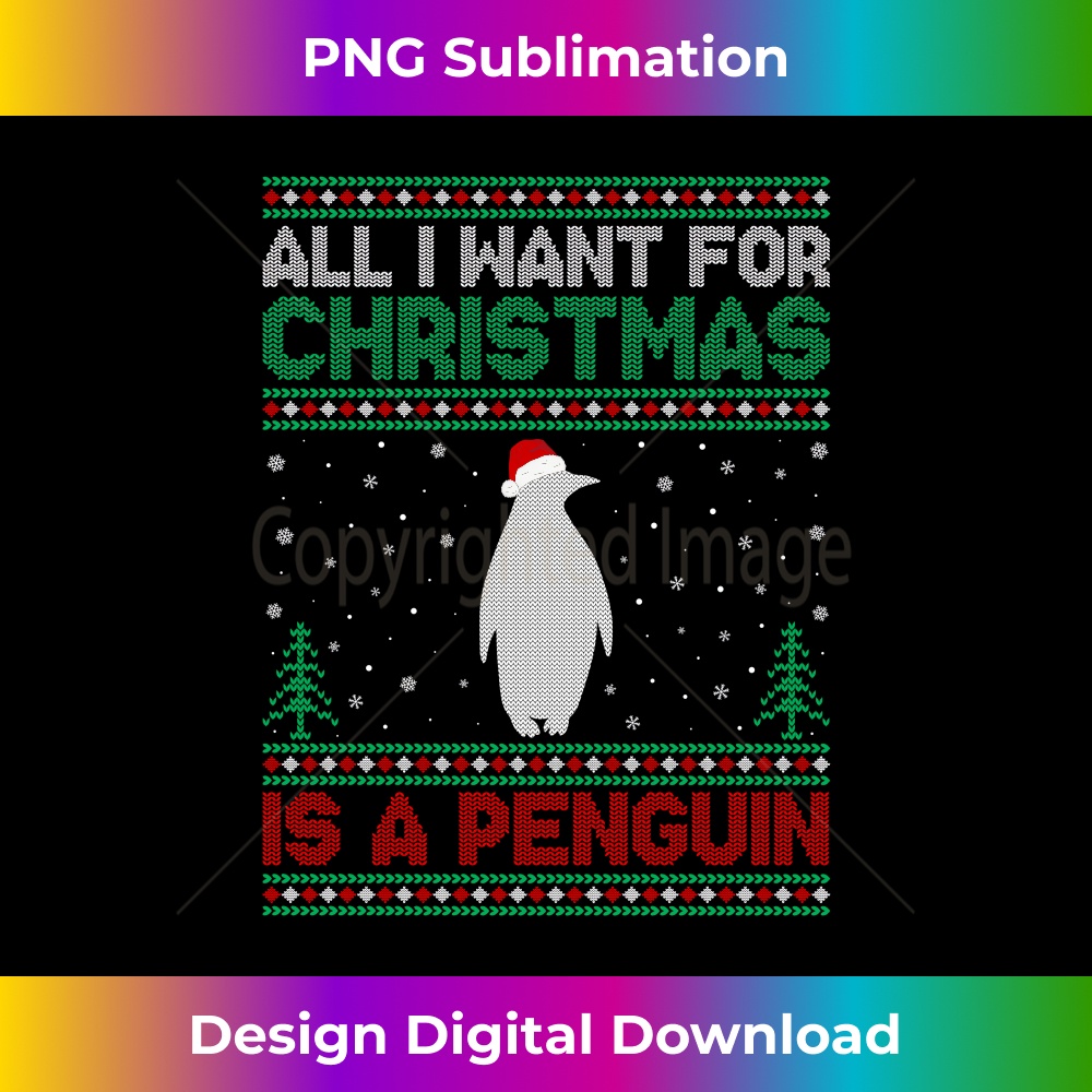 All I Want for Xmas is a Penguin Ugly Christmas Sweater Long | Inspire ...