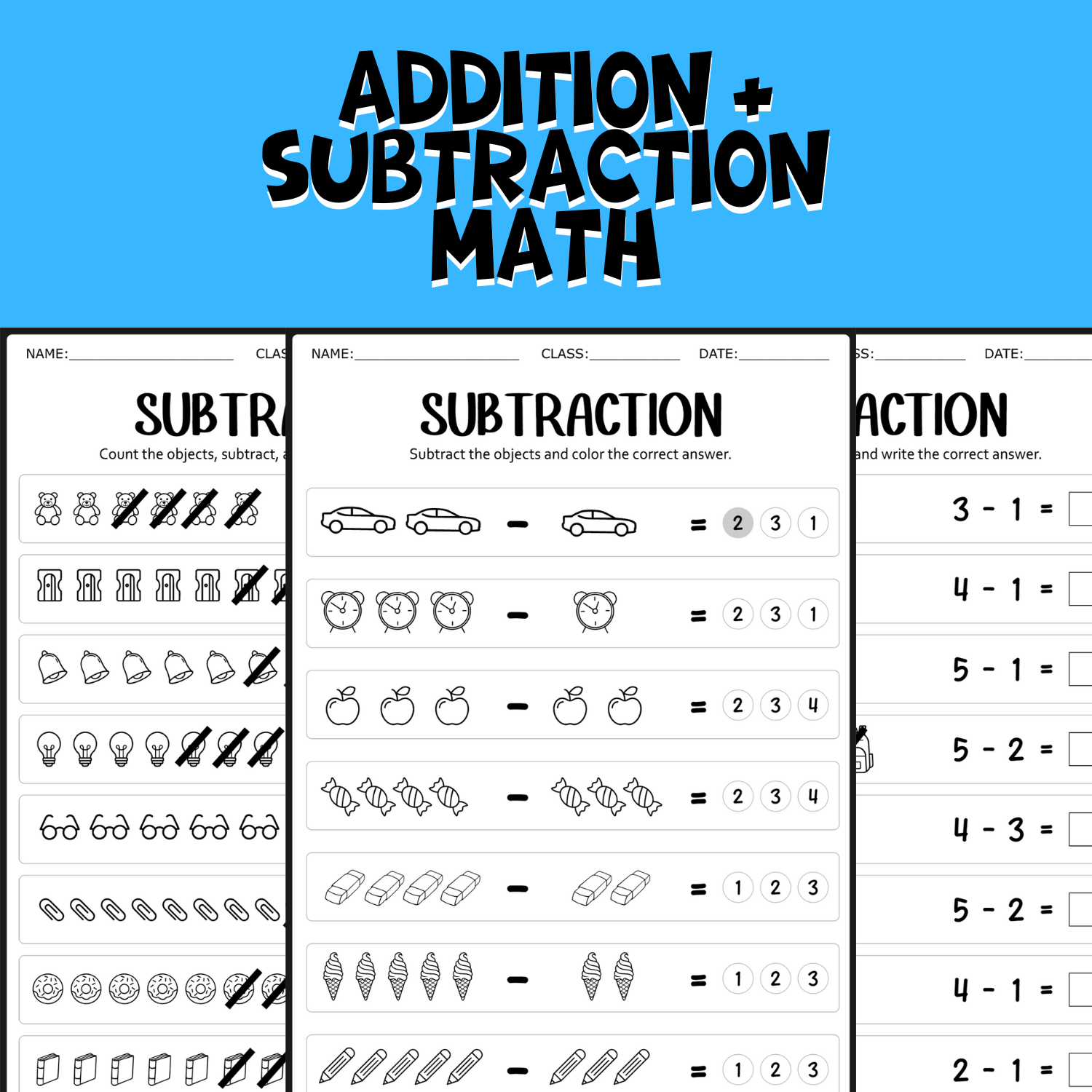 Addition & Subtraction math - Math Art Activity - Inspire Uplift