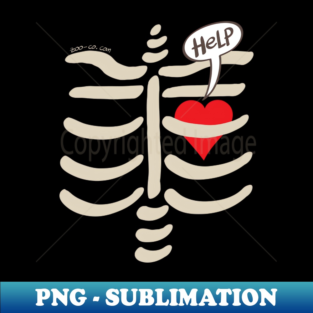 Red heart imprisoned in a rib cage asking for help - Decorat | Inspire ...