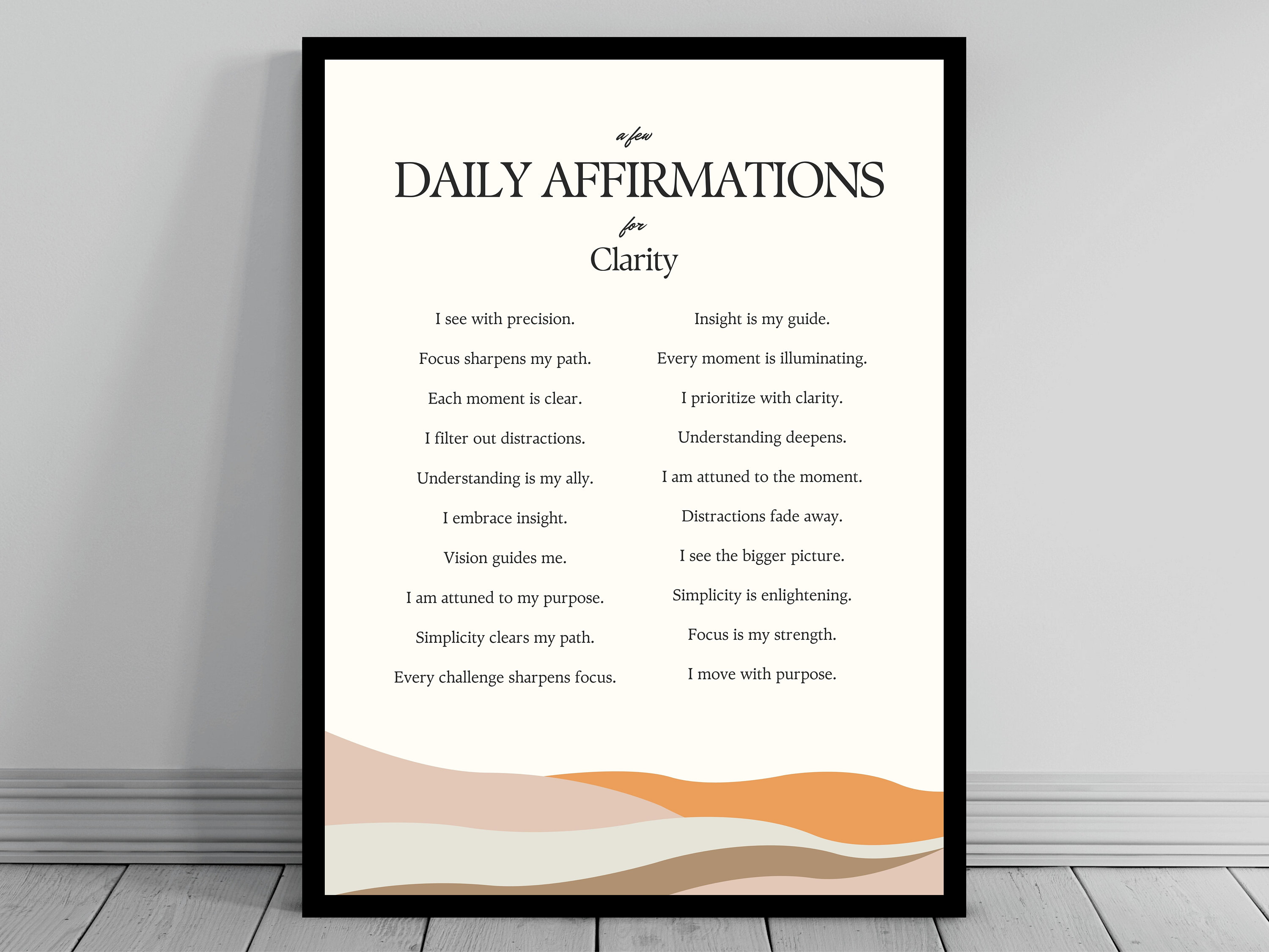Affirmation Wall Art for Clarity Self Positive Affirmations - Inspire ...