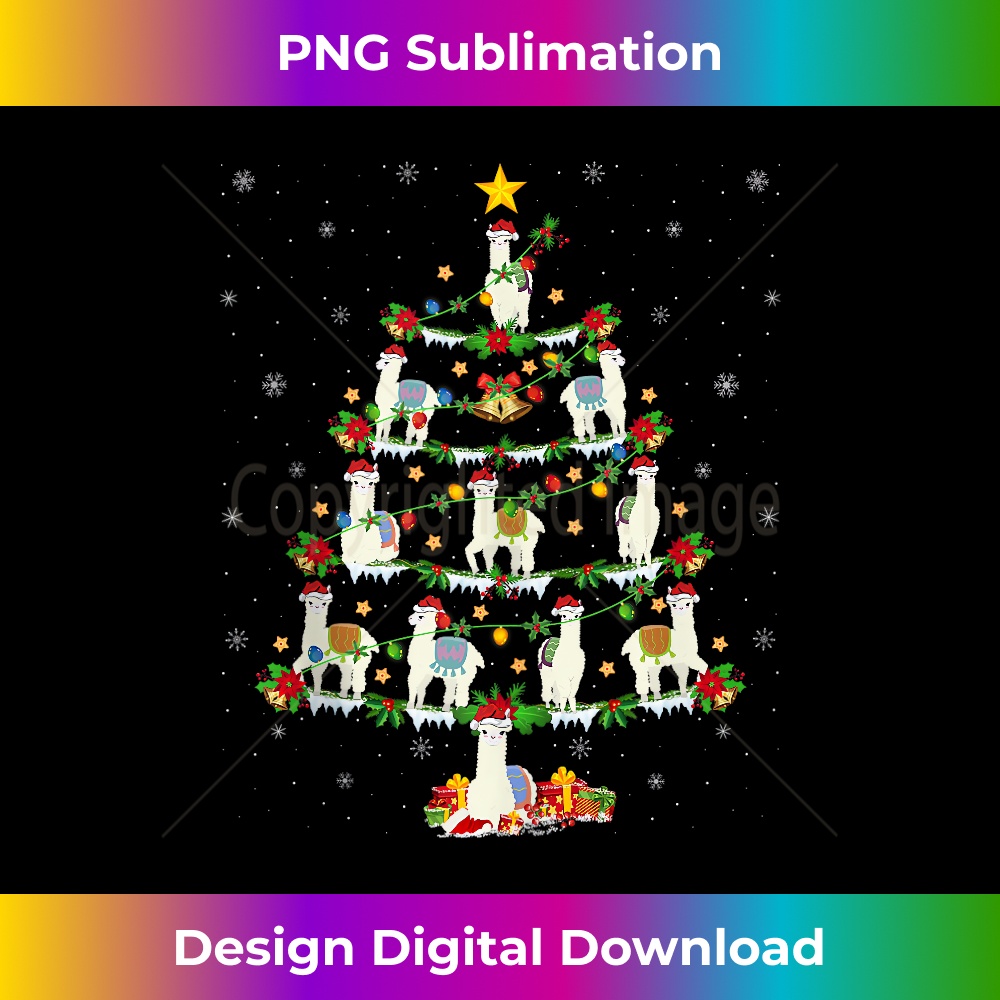 Holiday Xmas Lighting Santa Llama Christmas Tree Tank T - Ch - Inspire ...