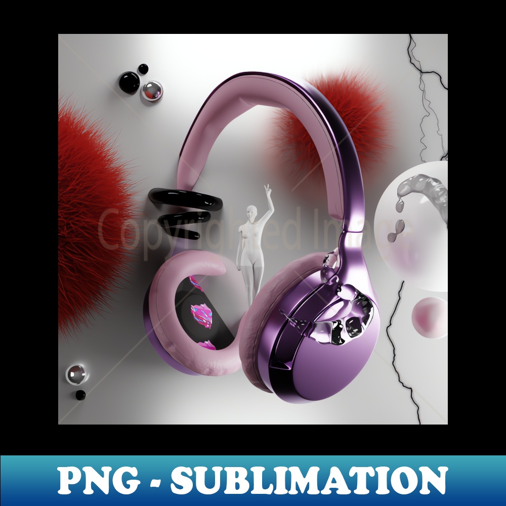 3D ABSTRACT HEADPHONES DIGITAL ART AESTHETIC - PNG Transpare | Inspire ...