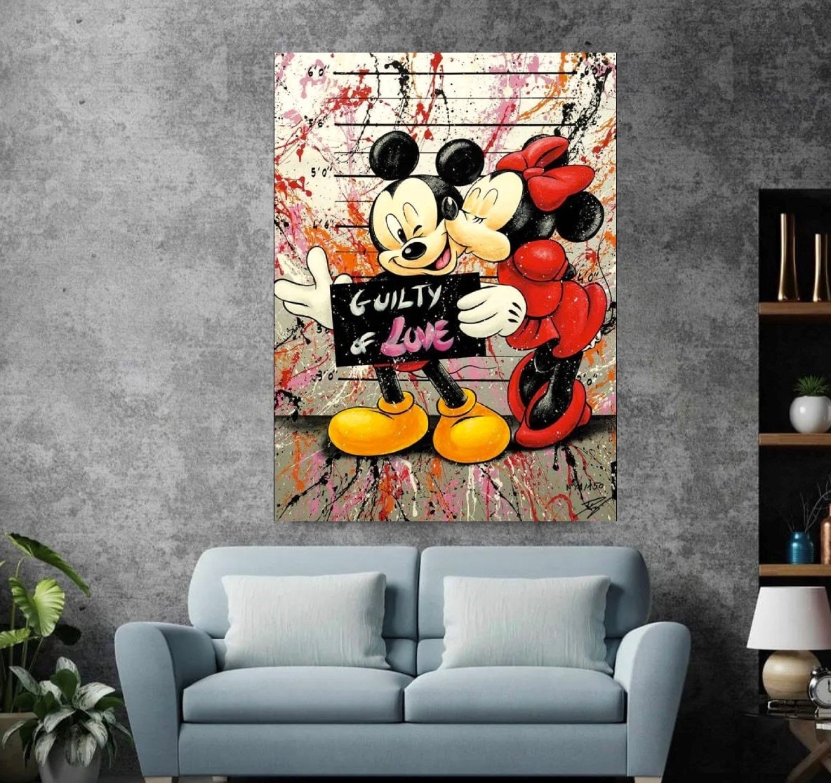 Banksy Mickey Mouse Graffiti Canvas, Luxury Mickey Mouse Can | Inspire ...