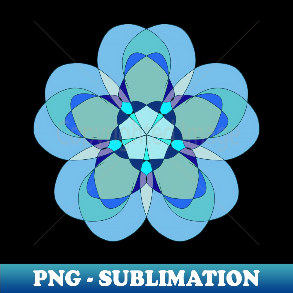 Geometric Blue Snowflake - PNG Transparent Digital Download - Inspire ...
